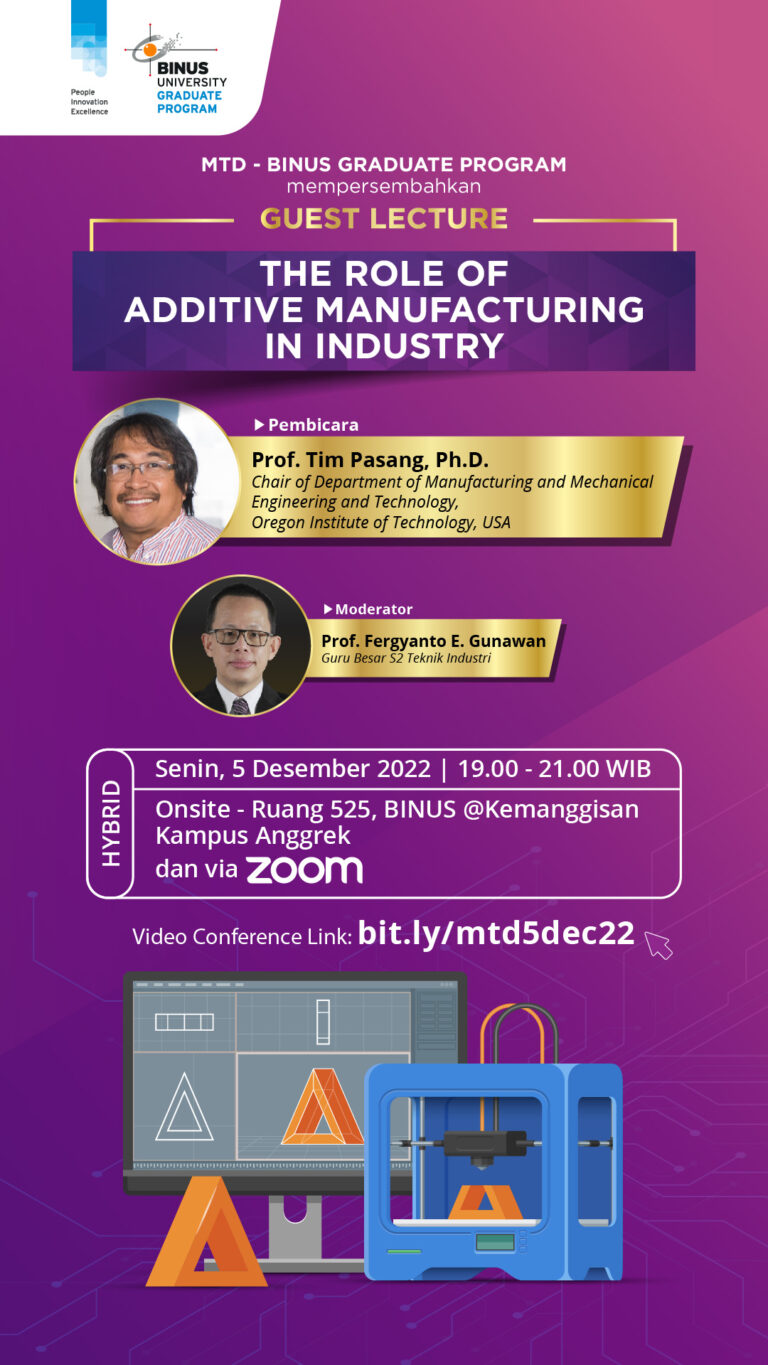 Prof Tim: Additive manufacturing in Industry – Master of Industrial ...